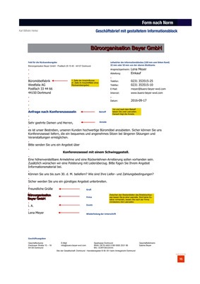Geschäftsbrief mit gestaltetem Informationsblock: Verlage der ...