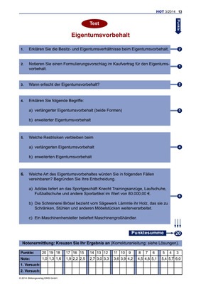 Eigentumsvorbehalt - Test: Verlage der Westermann Gruppe