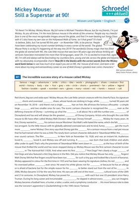 Mickey Mouse: Still a Superstar at 90! - - Englisch ab Klasse 7 ...