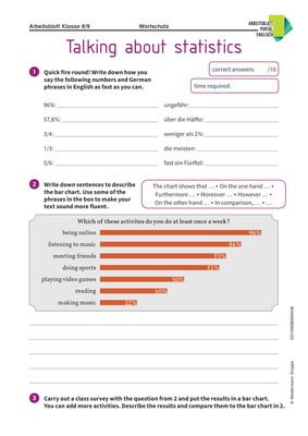 Talking about statistics - Englisch-Arbeitsblatt zum Wortfeld ...