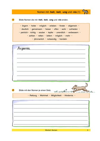 Nomen mit den Endungen -heit, keit, ung, nis - Nomen bilden: Verlage ...