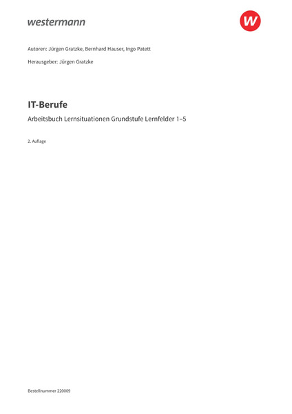 IT-Berufe - Arbeitsbuch Lernsituationen Grundstufe Lernfelder 1-5 - 2. Auflage 2025 – Westermann