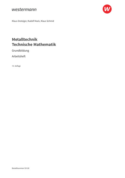 Metalltechnik - Technische Mathematik - Grundbildung - Arbeitsheft - 14. Auflage 2024 – Westermann