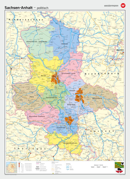 Sachsen-Anhalt - Vorderseite physisch / Rückseite politisch – Westermann