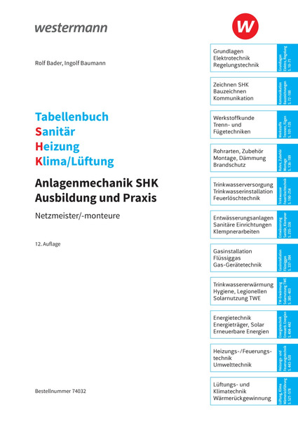 Tabellenbuch Sanitär-Heizung-Klima/Lüftung - Anlagenmechanik SHK Ausbildung und Praxis ...