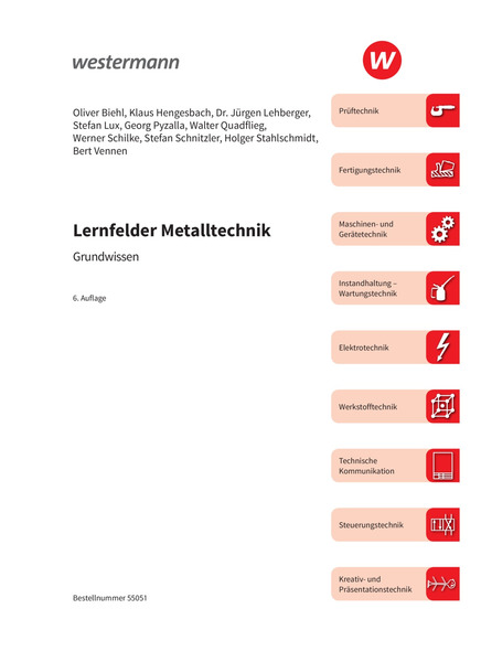 Lernfelder Metalltechnik - Grundwissen - Schulbuch - 6. Auflage 2020 – Westermann