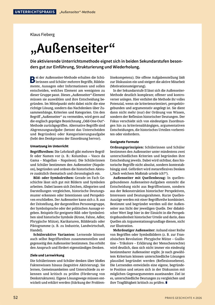 „Außenseiter“ - „Odd-One-Out“-Methode, Abgrenzungs- oder ...