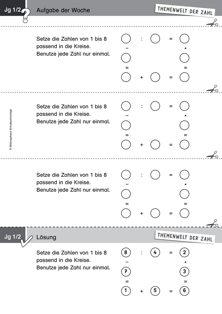 Themenwelt der Zahl: Aufgabe der Woche 11/2016 - Zahlen und Operationen ...
