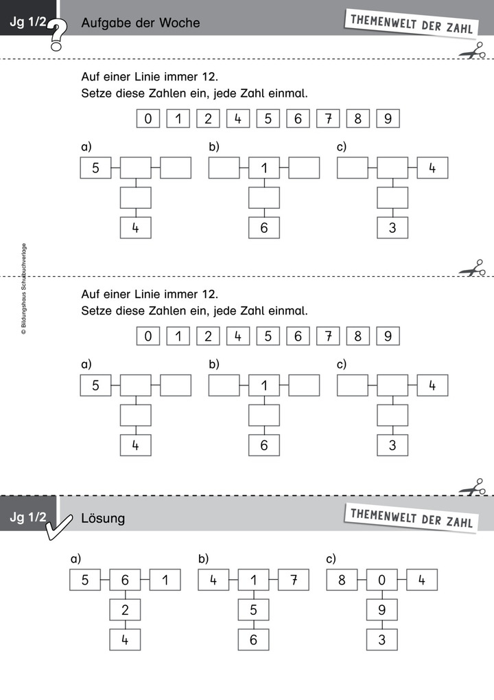 Themenwelt der Zahl: Aufgabe der Woche 27/2016 - Zahlen und Operationen ...