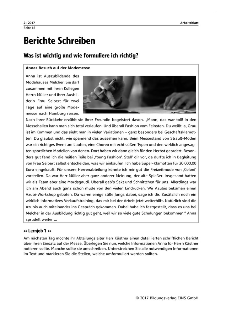 Berichte Schreiben Was Ist Wichtig Und Wie Formuliere Ich Westermann
