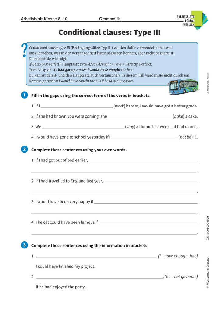 Conditional Clauses Type III Englisch Arbeitsblatt Zu Conditional Clauses Type III Englisch Arbeitsblatt Zu