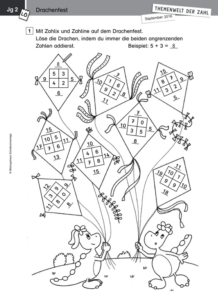 Themenwelt der Zahl: Rechendrachen - Lösungen - Monatsspecial September ...