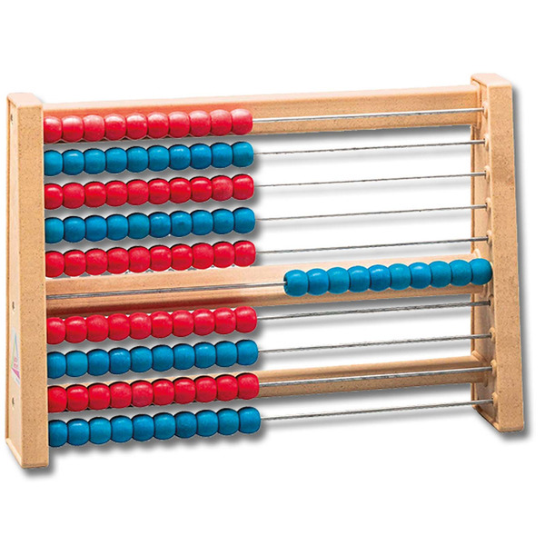 Rechenrahmen für 100er Zahlenraum rot/blau - Klassischer Rechenrahmen ...